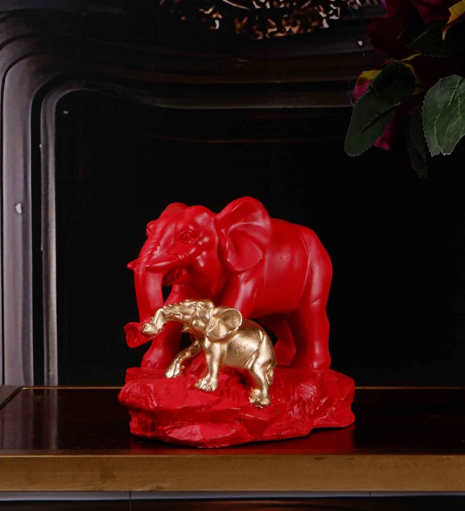 Buy Guardian Elephant Red Polyresin Figurine at 45% OFF by The White ...