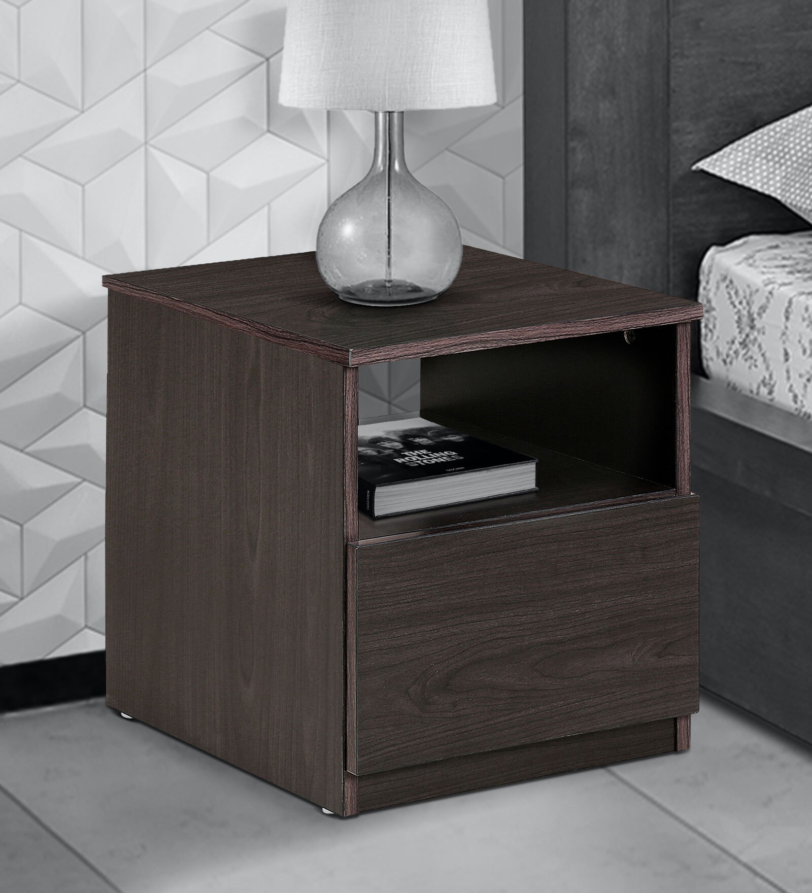 Buy Gunner Night Stand in Wenge Colour at 60% OFF by @home | Pepperfry