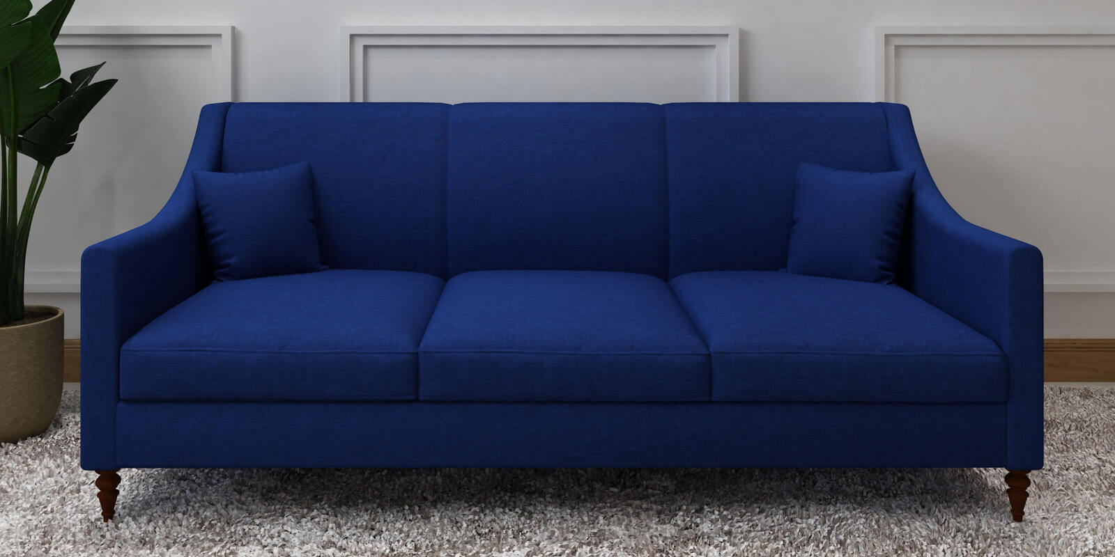 Buy Guildford Fabric 3 Seater Sofa In Navy Blue Color at 18% OFF by ...