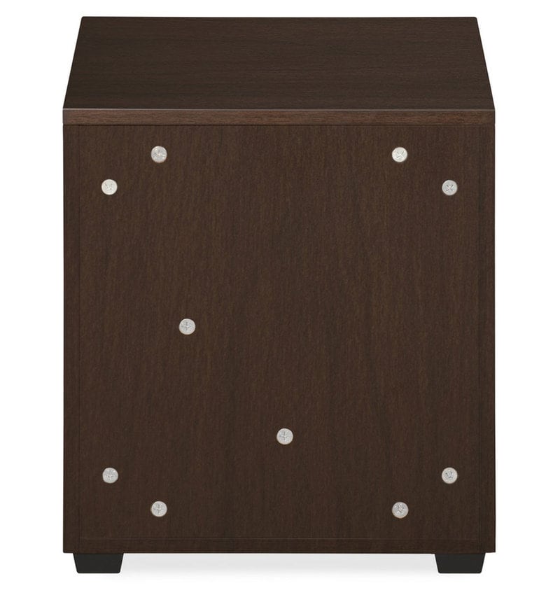 Buy Guardian Bedside Table in White & Walnut Finish by @home Online ...