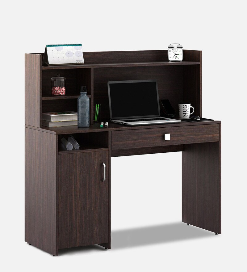 Buy Guide Hutch Desk in Choco Walnut Finish by A GLOBIA CREATIONS ...