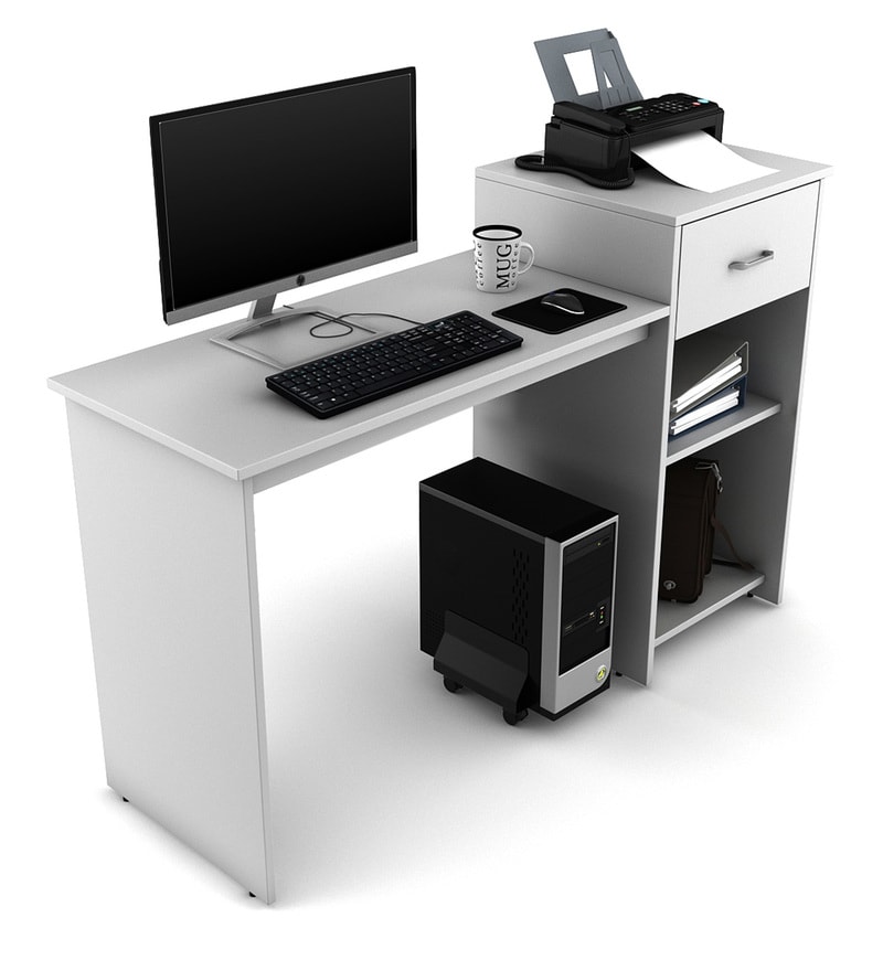 Buy Guide Writing Table in Frosty White Finish Online - Modern Writing ...