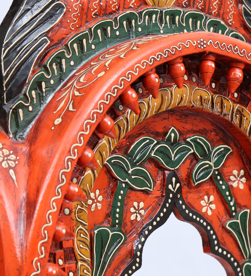 Buy Solid Wood Jharokha in Red Colour by Designs Craft. Online ...