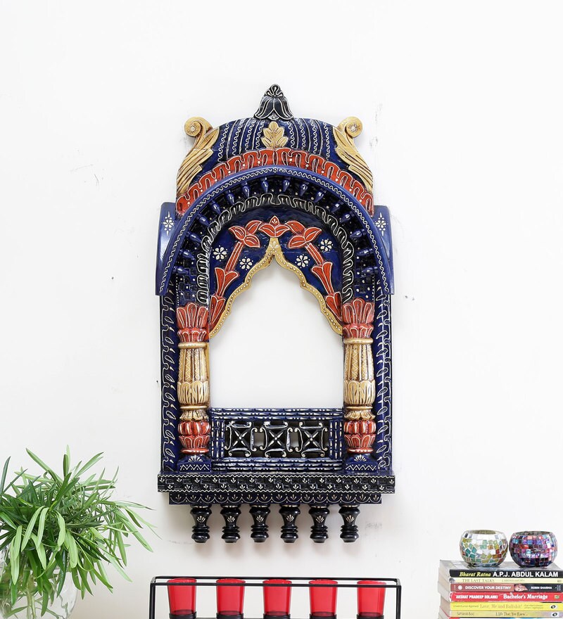 Buy Solid Wood Jharokha in Blue Colour by Designs Craft. Online ...