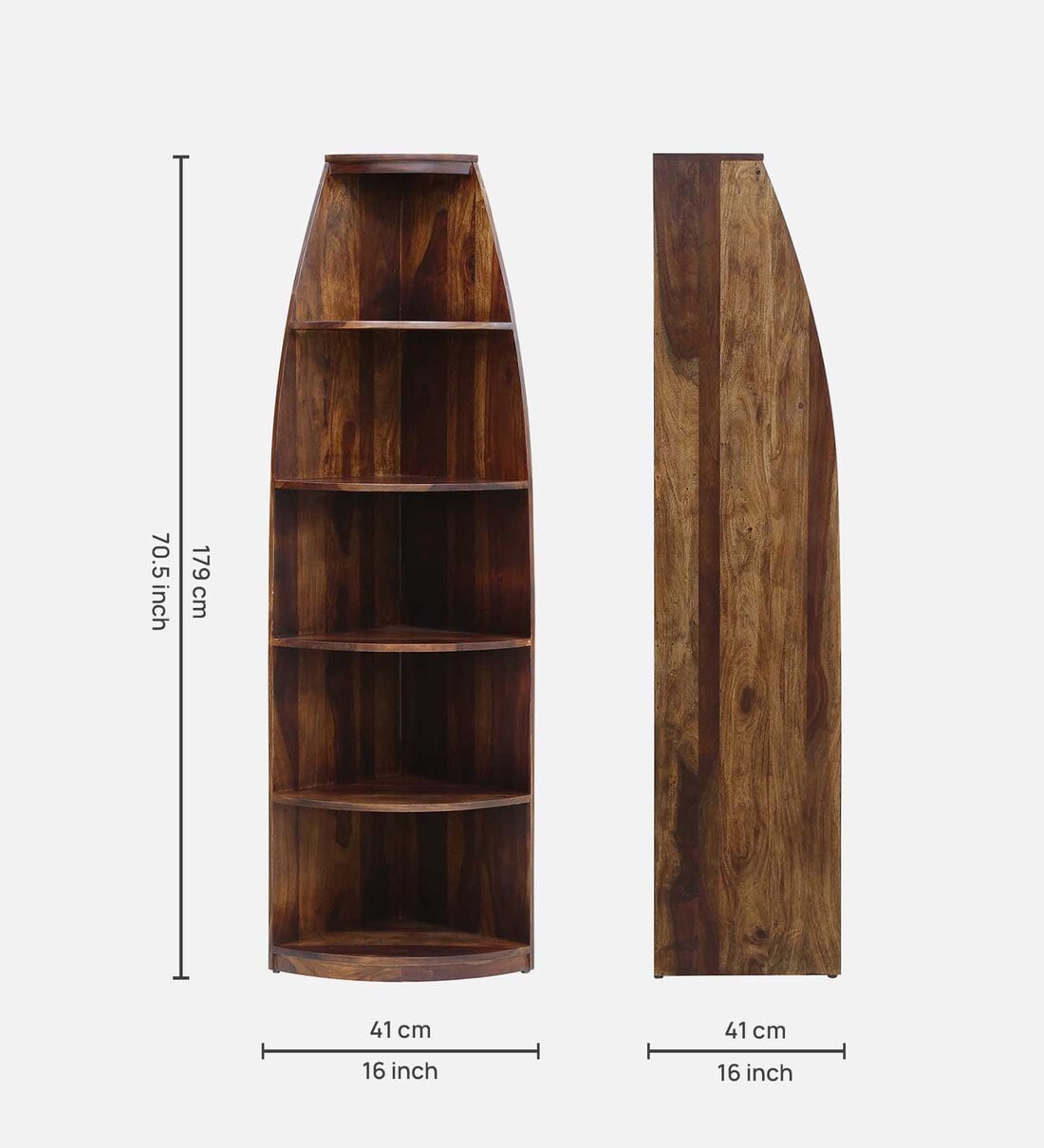 Buy Hadden Sheesham Wood Book Shelf In Provincial Teak Finish By ...