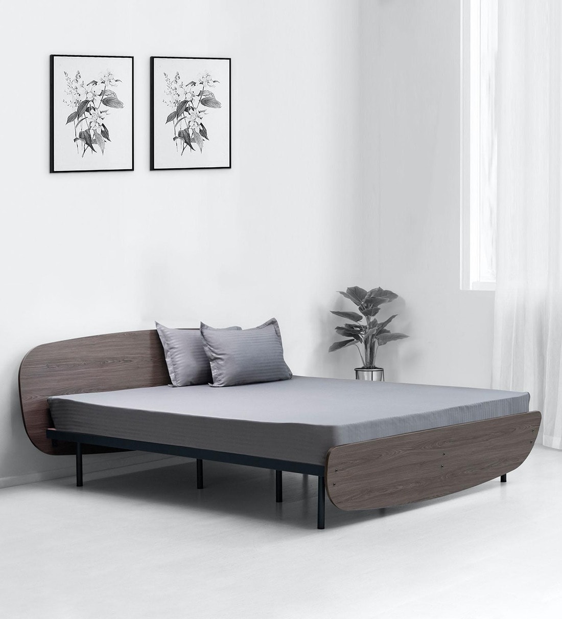 Buy Haimish Engineered Wood King Bed in Charcoal Grey Finish at 48% OFF ...