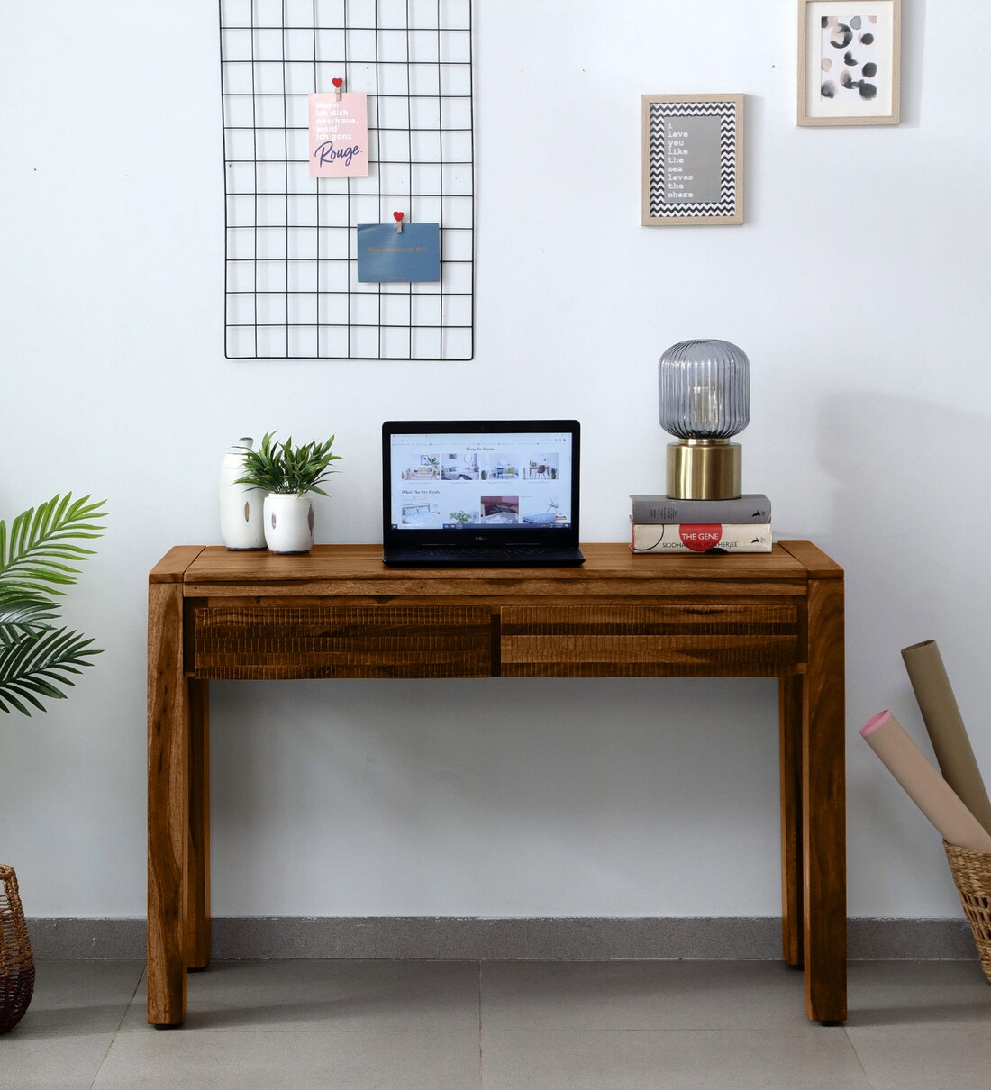 Buy Hamburg Sheesham Wood Writing Table In Provincial Teak Finish at 9% ...