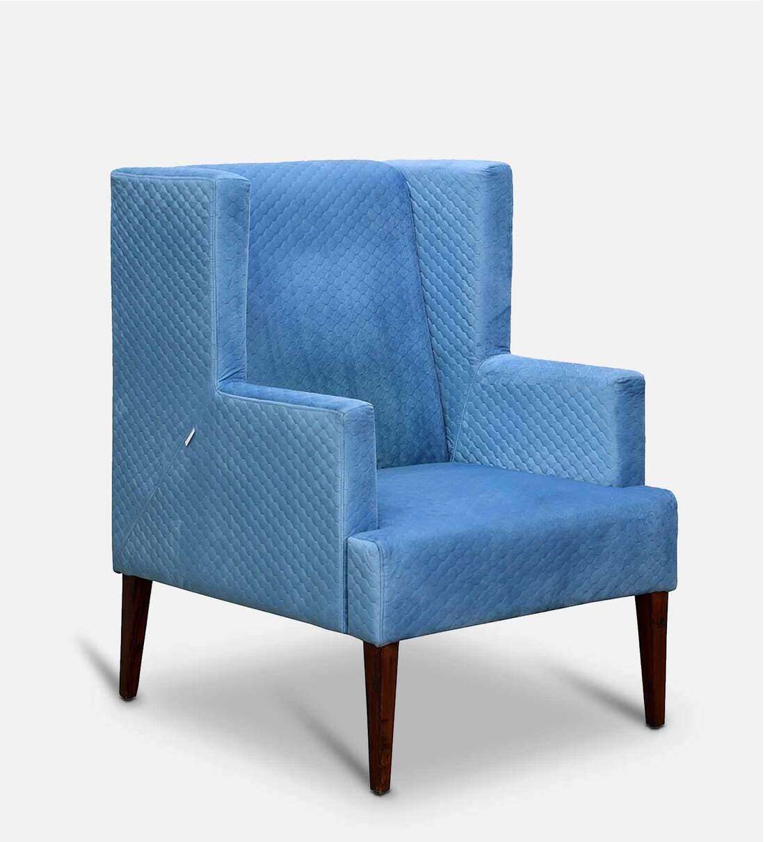Buy Hamlet Wing Chair In Blue Colour at 30% OFF by Furnitech | Pepperfry