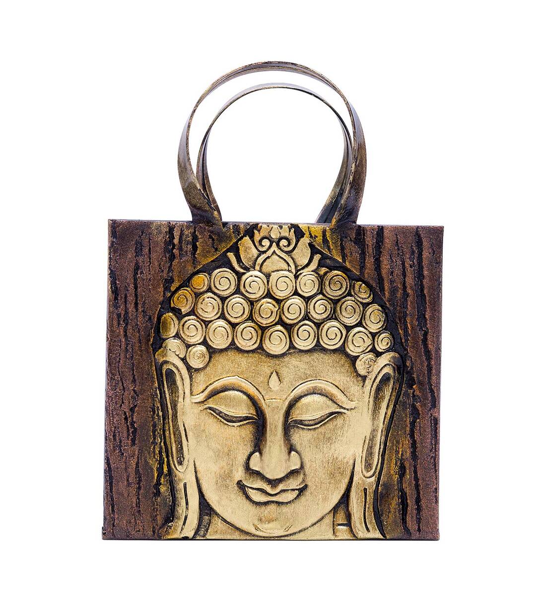 Buy Hand Painted & Handcrafted Showpiece Brown Metal Magazine Organizer ...