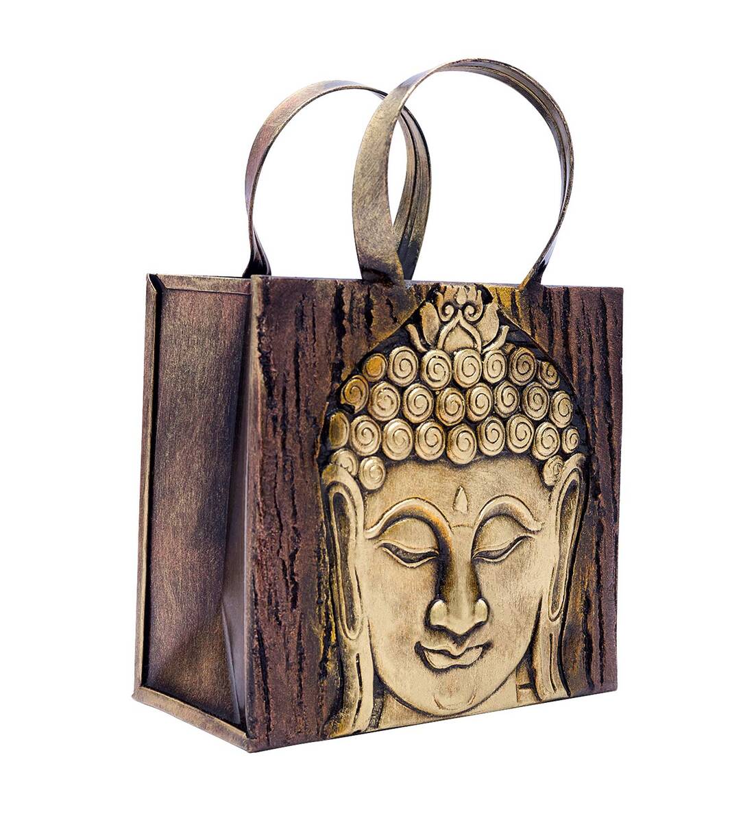 Buy Hand Painted & Handcrafted Showpiece Brown Metal Magazine Organizer ...