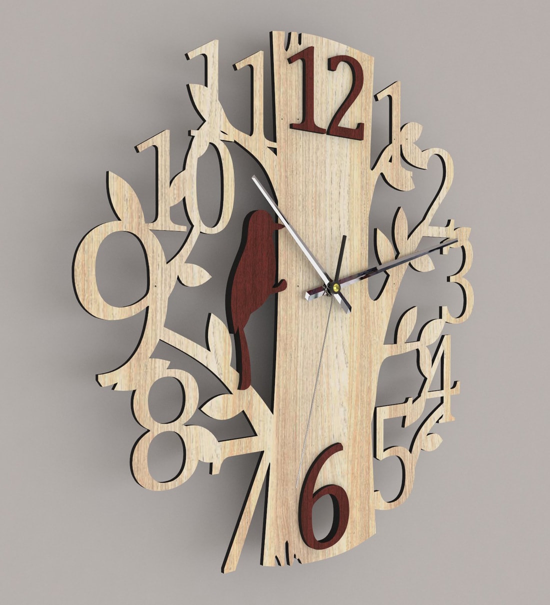Buy Handcrafted Brown Colour MDF Wall Clock by Planet Decor Online ...