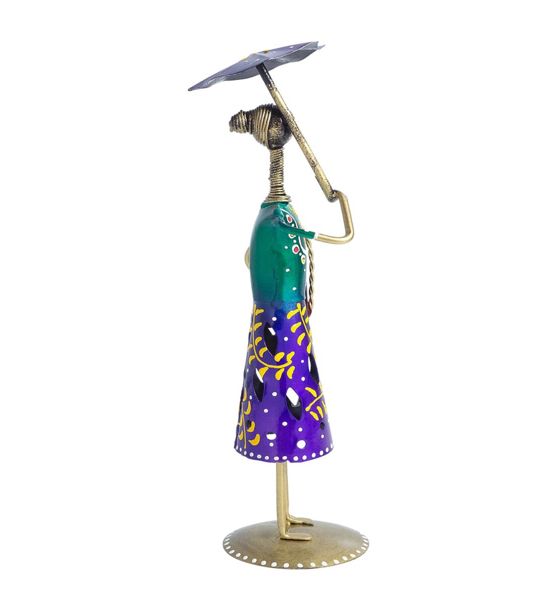 Buy Handcrafted Lady with Umbrella Multicolour Colour Wrought Iron ...