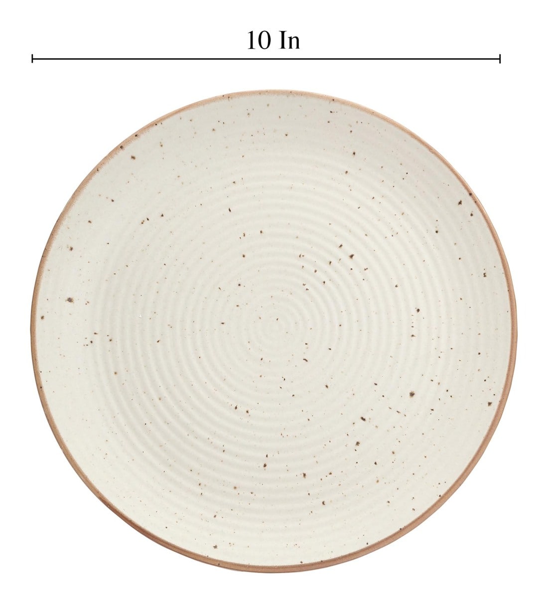 Buy Handcrafted Ribbed 10 Inch White Ceramic (Set of 6) Dinner Plate ...
