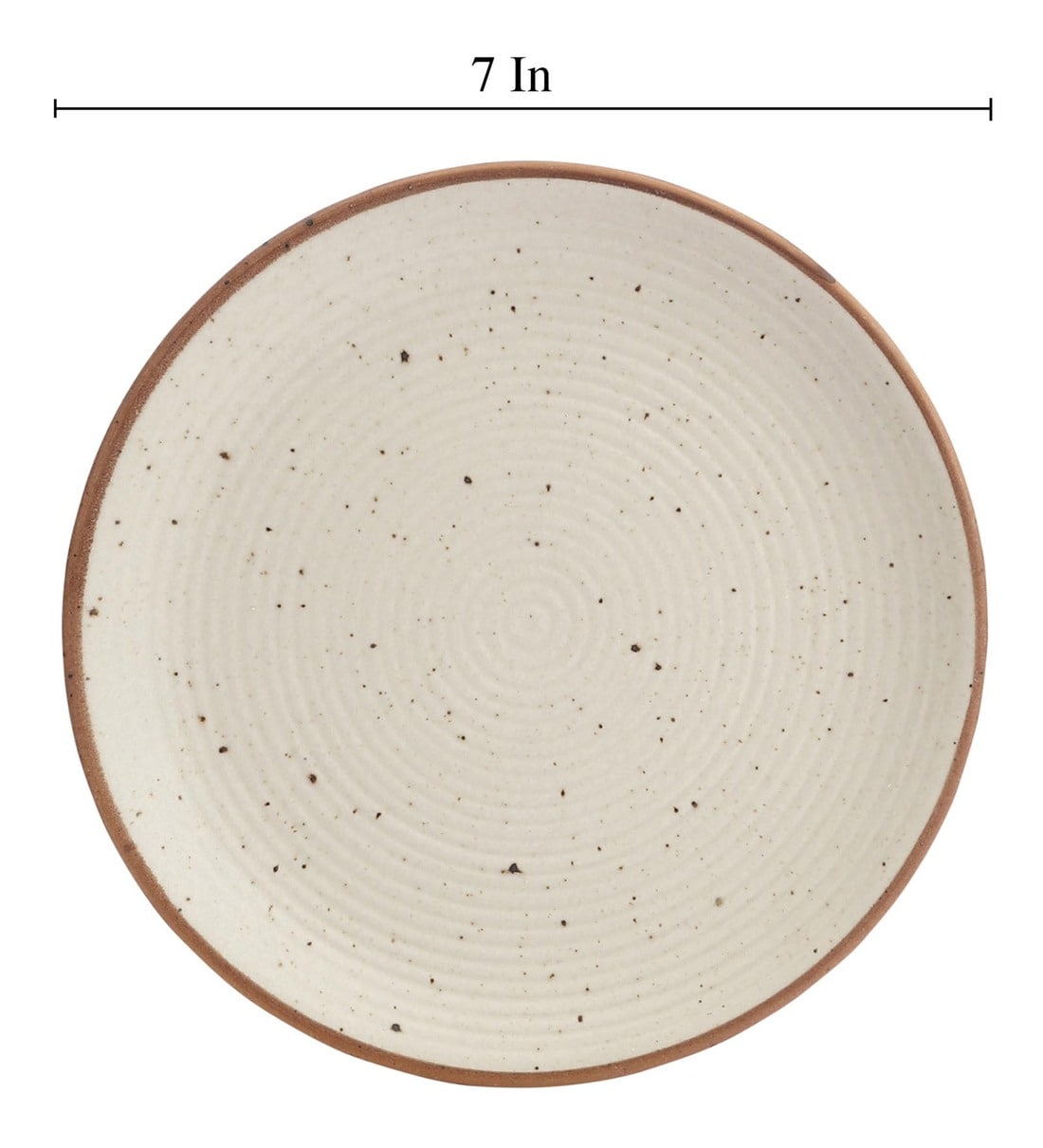 Buy Handcrafted Ribbed 7 Inch White Ceramic (Set of 6) Quarter Plate ...