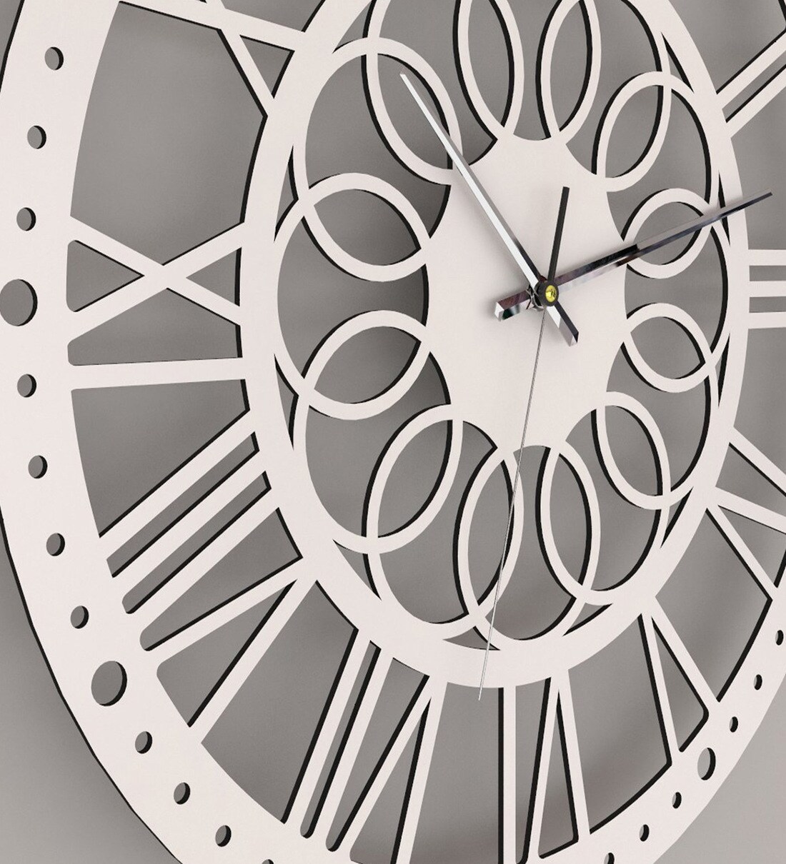 Buy Handcrafted White Colour MDF Wall Clock by Planet Decor Online ...