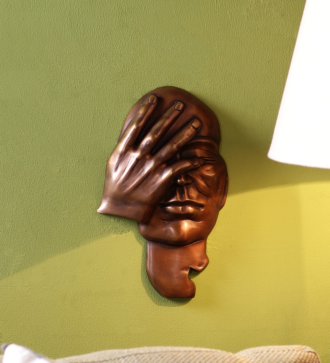 Buy Brown Brass Thinking Man Wall Hanging Showpiece by Handecor at 17% ...