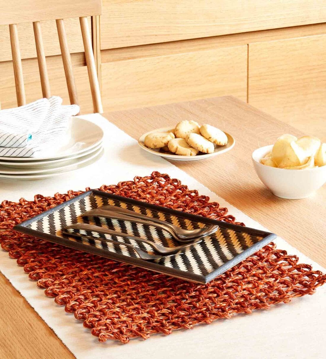 Buy Handmade Black & White Bamboo Serving Tray Online - Serving Trays ...