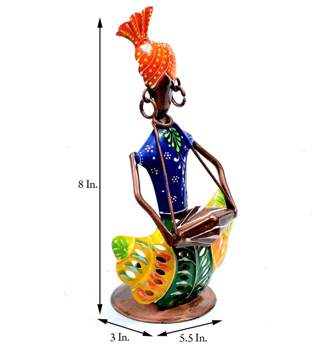 Buy Handpainted Musician Metal Human Figurine by Craft Tree Online ...