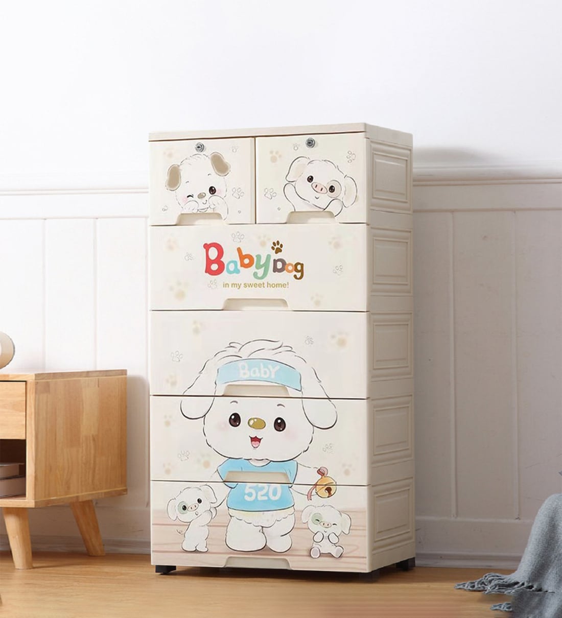 Buy Happy Animals Chest Of Drawers For Kids In Beige Colour at 20% OFF ...