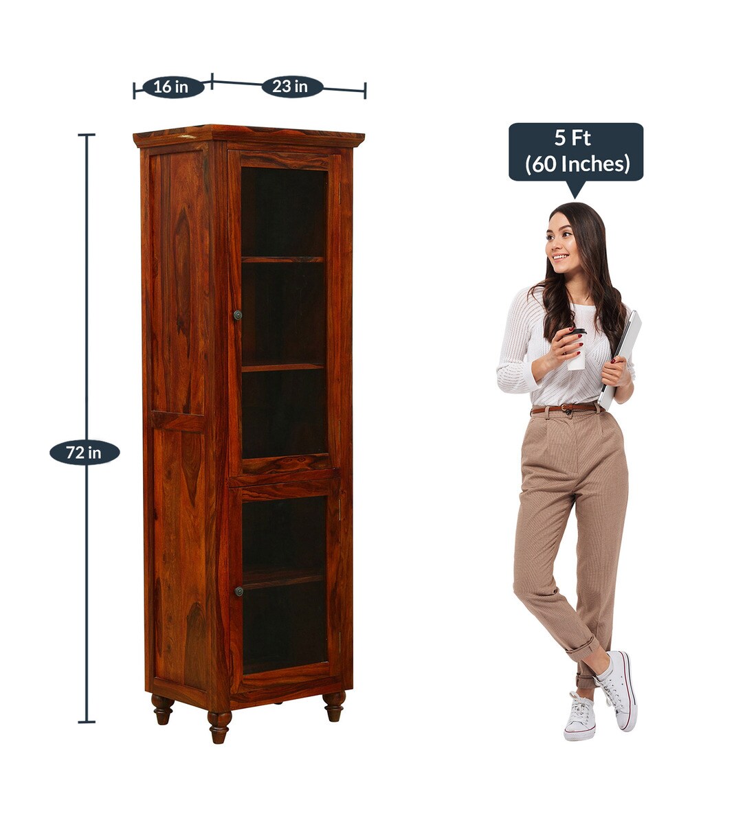 Buy Harleston Solid Wood Book Case In Honey Oak Finish By Amberville ...