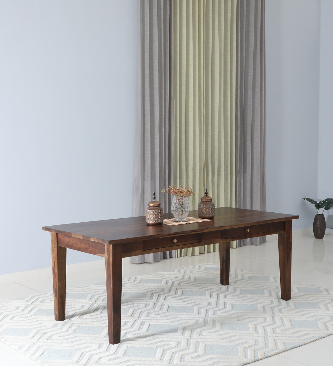 Buy Harlev Sheesham Wood 8 Seater Dining Table In Provincial Teak ...