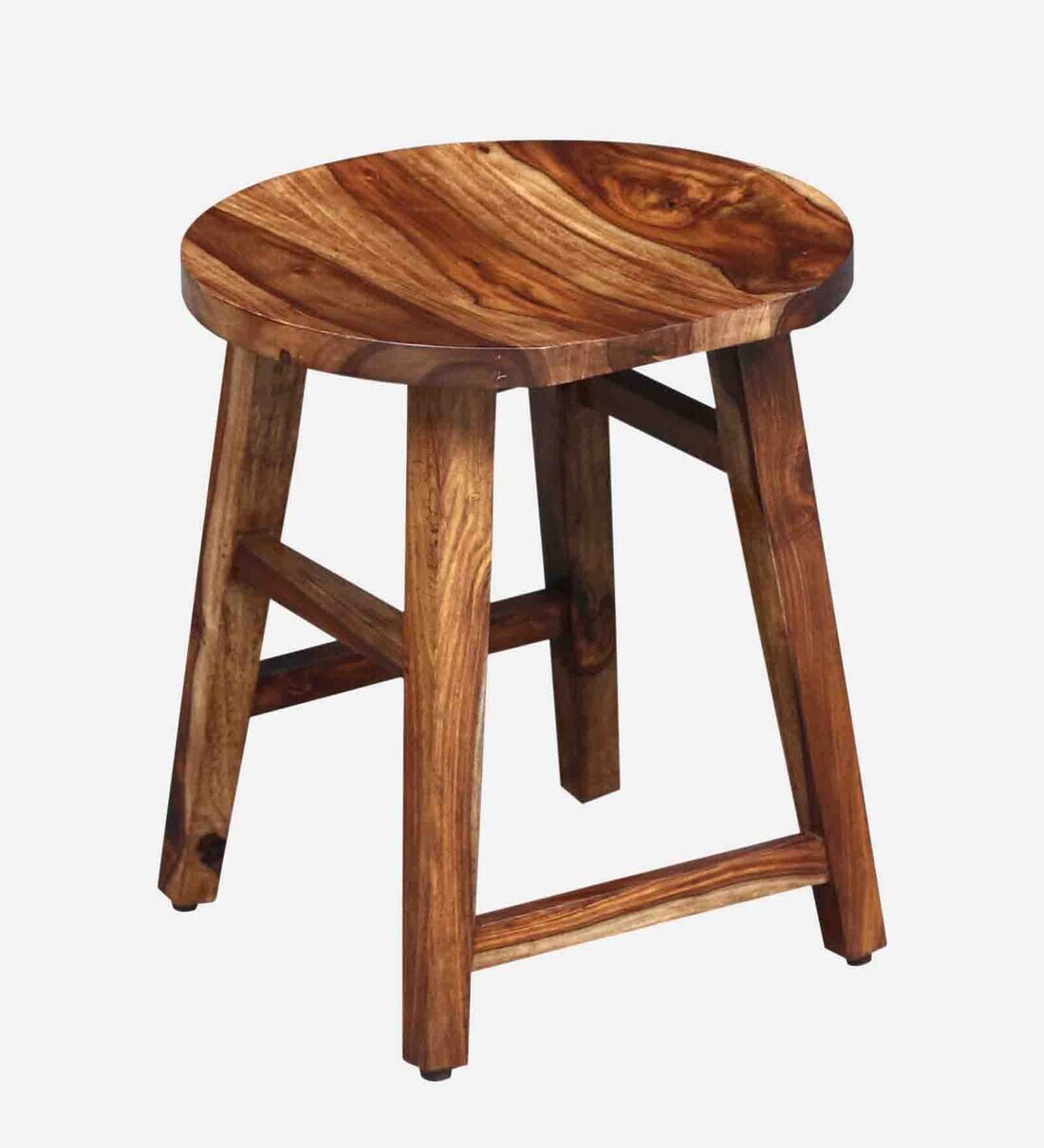 Buy Harrington Sheesham Wood Seating Stool In Rustic Teak Finish By ...