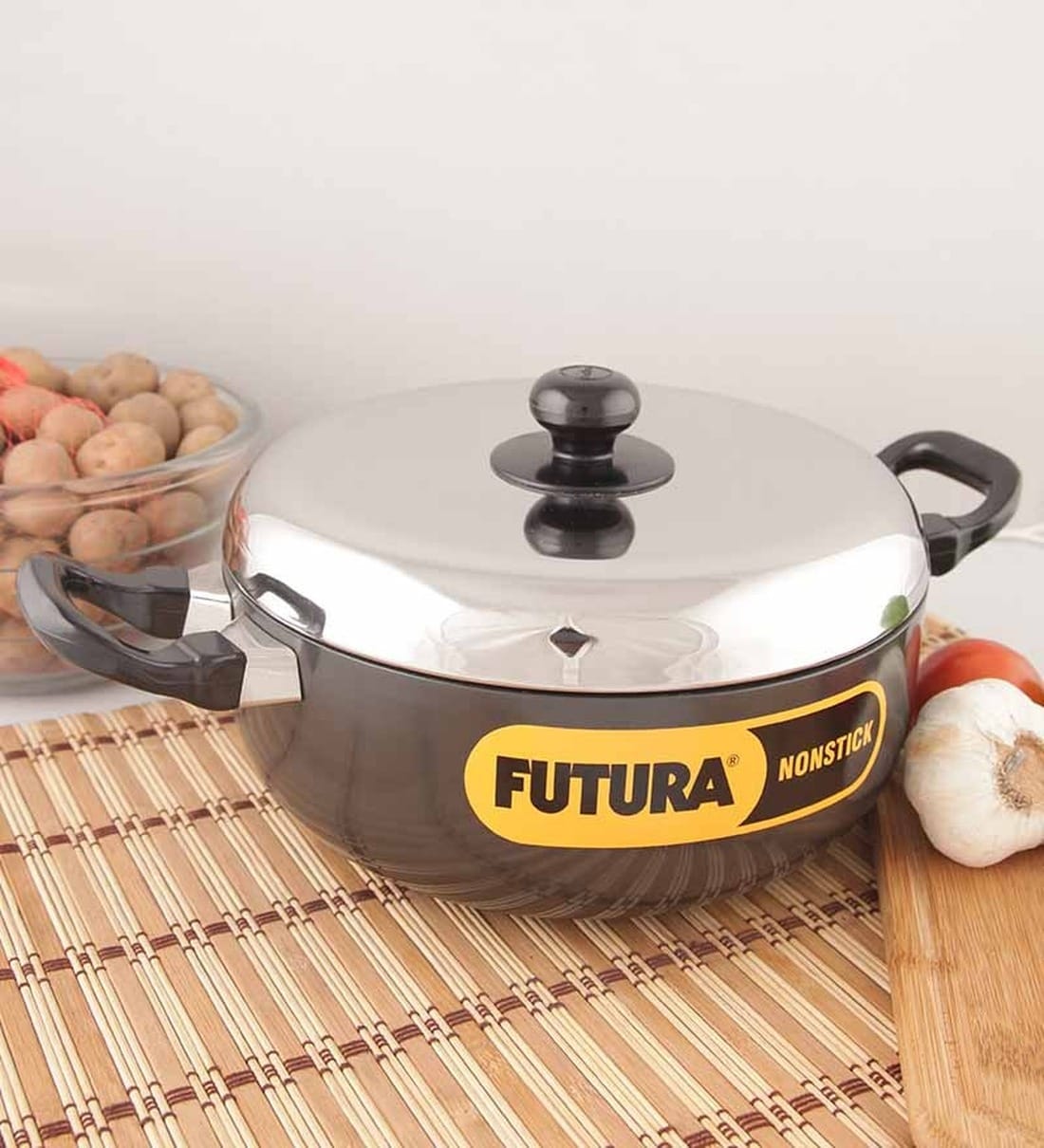Buy Hawkins Futura Aluminium All Purpose Pan with Stainless Steel Lid ...