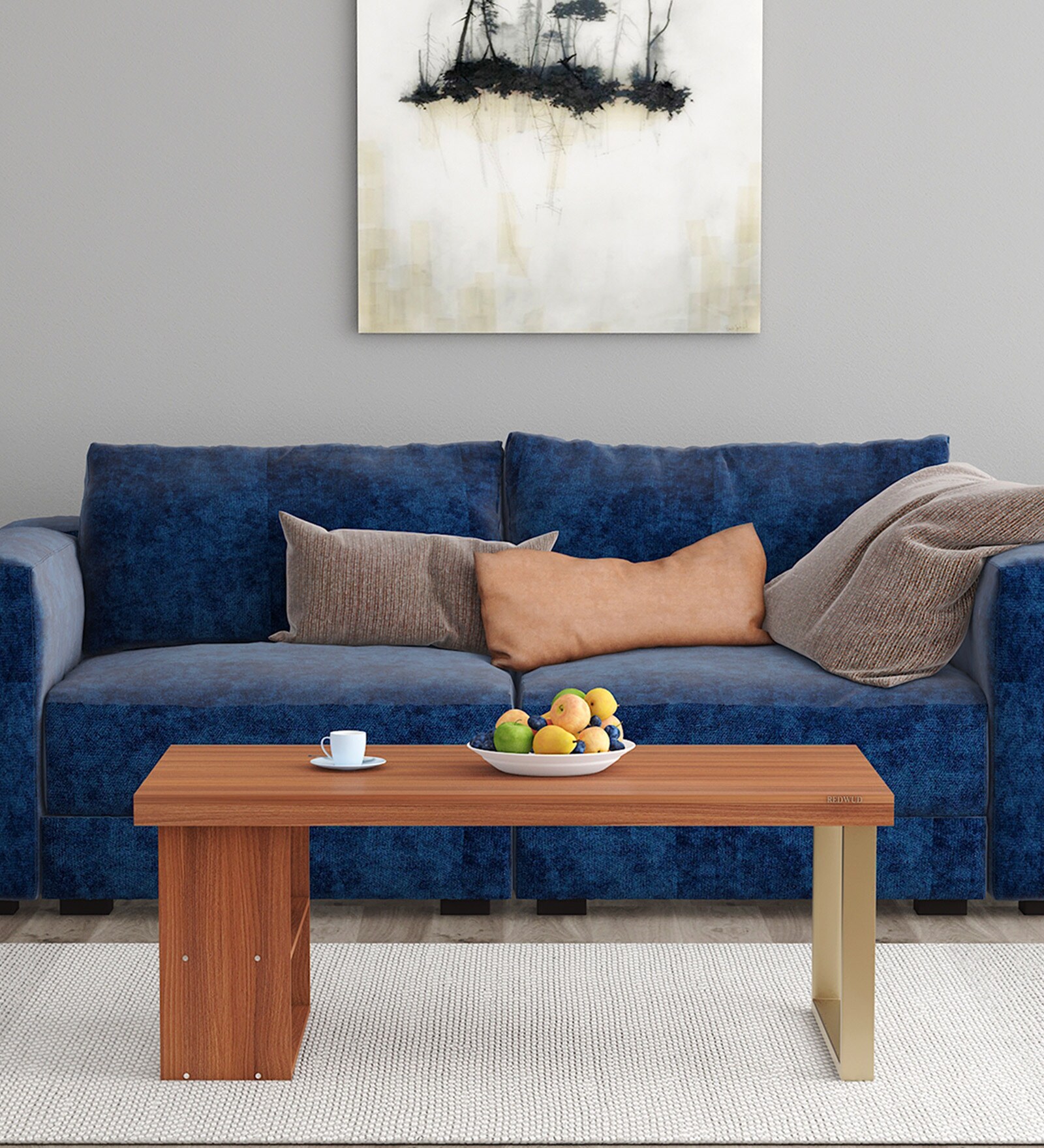 Buy Hailey Metal Coffee Table in Walnut Colour at 44% OFF by Redwud ...