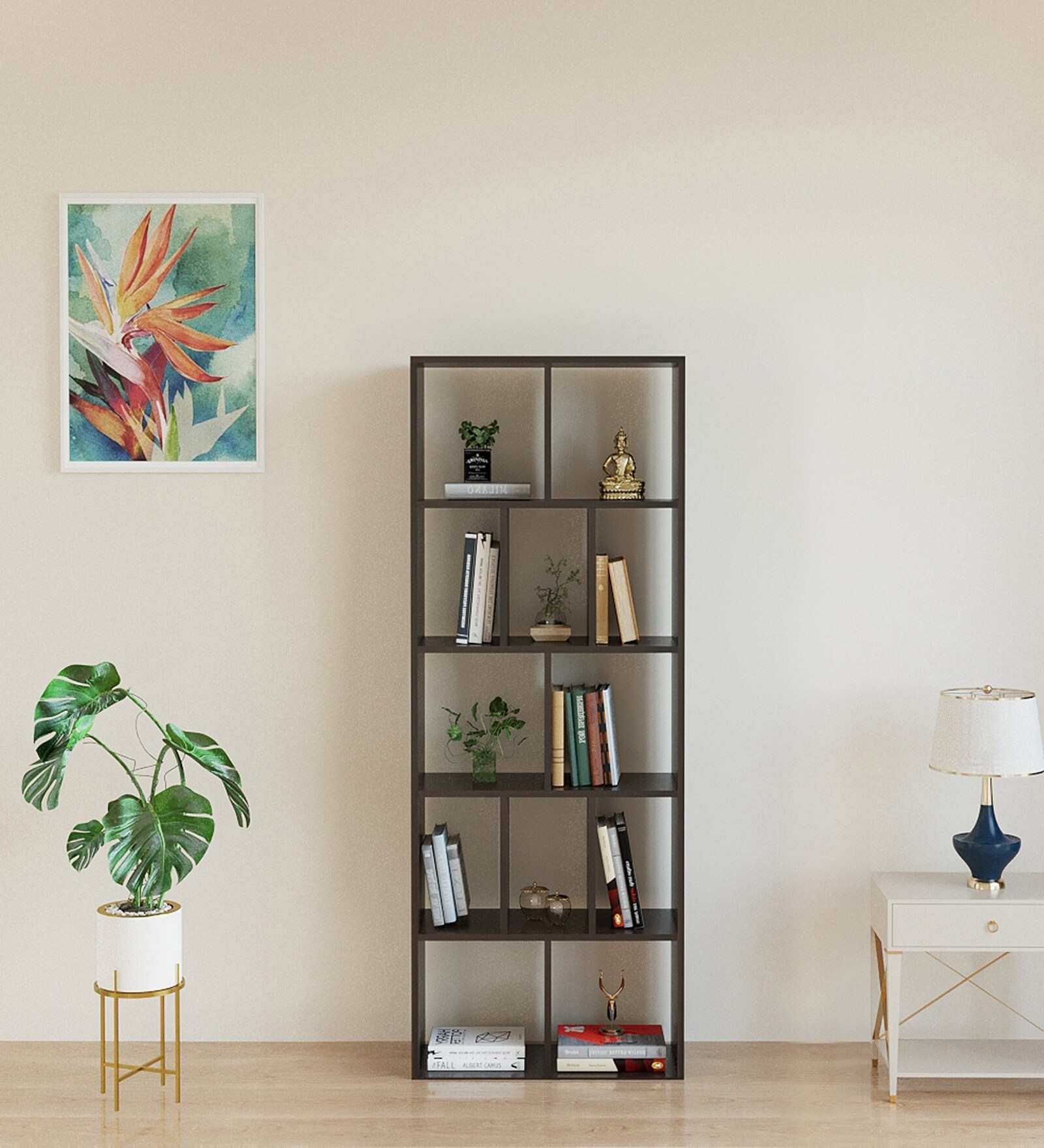 Buy Hallen Book Shelf in Wenge Colour at 26% OFF by Burlyworth | Pepperfry
