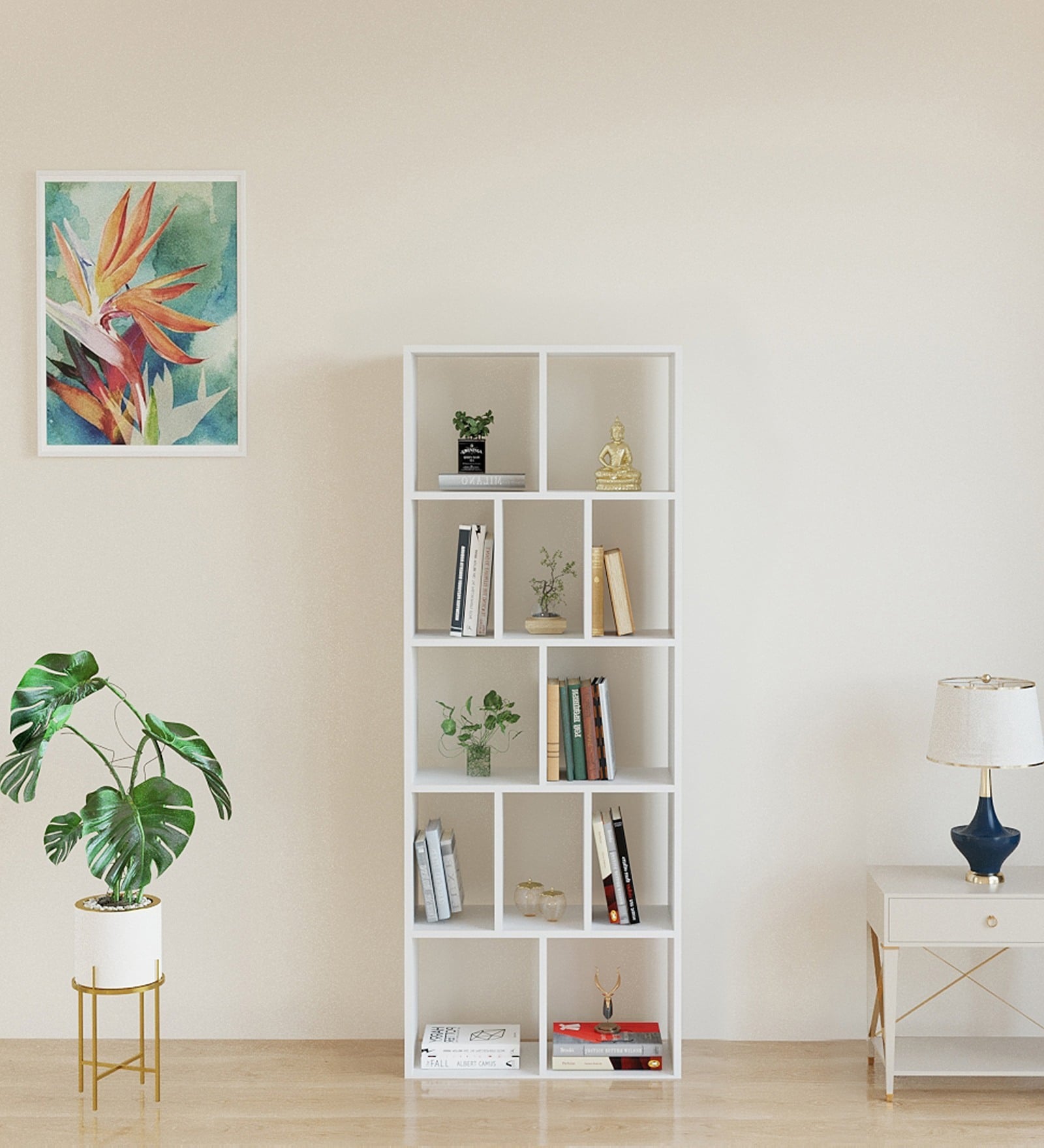 Buy Hallen Book Shelf in White Colour at 26% OFF by Burlyworth | Pepperfry