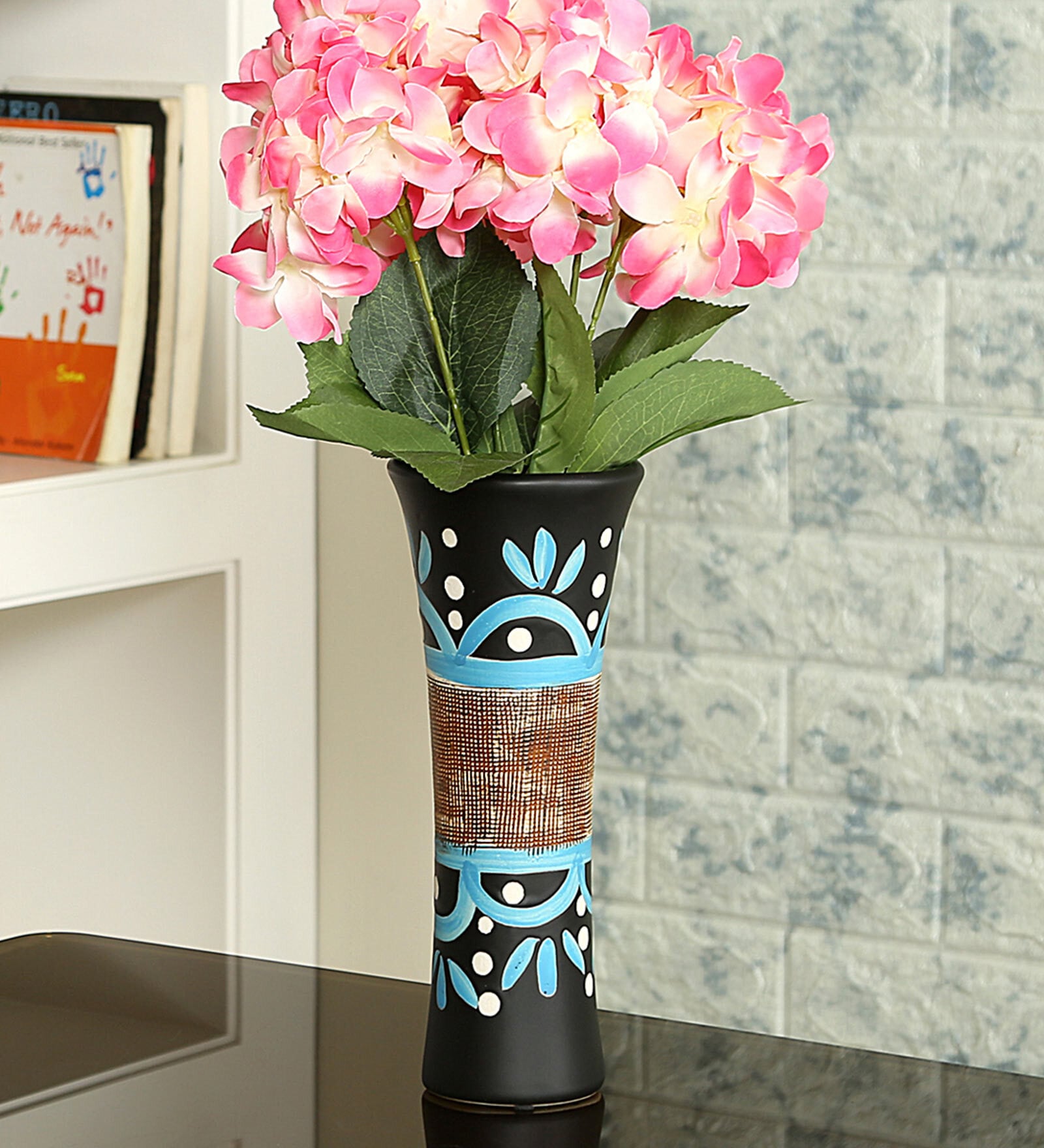 Buy Hand Painted Textured Multicolourcolor Ceramic Vase at 41% OFF by ...
