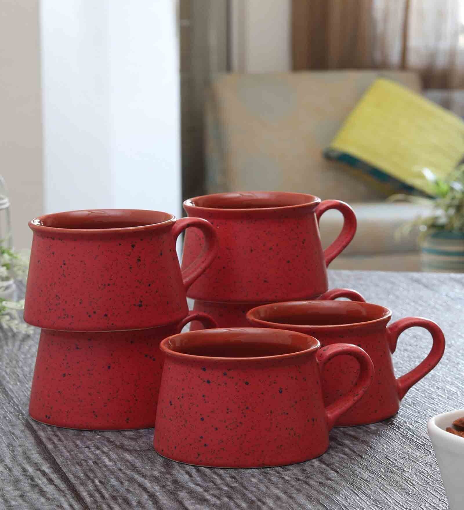 Buy Golden Stem 200ml (Set of 6) Ceramic Tea Cups at 47% OFF by Miah ...