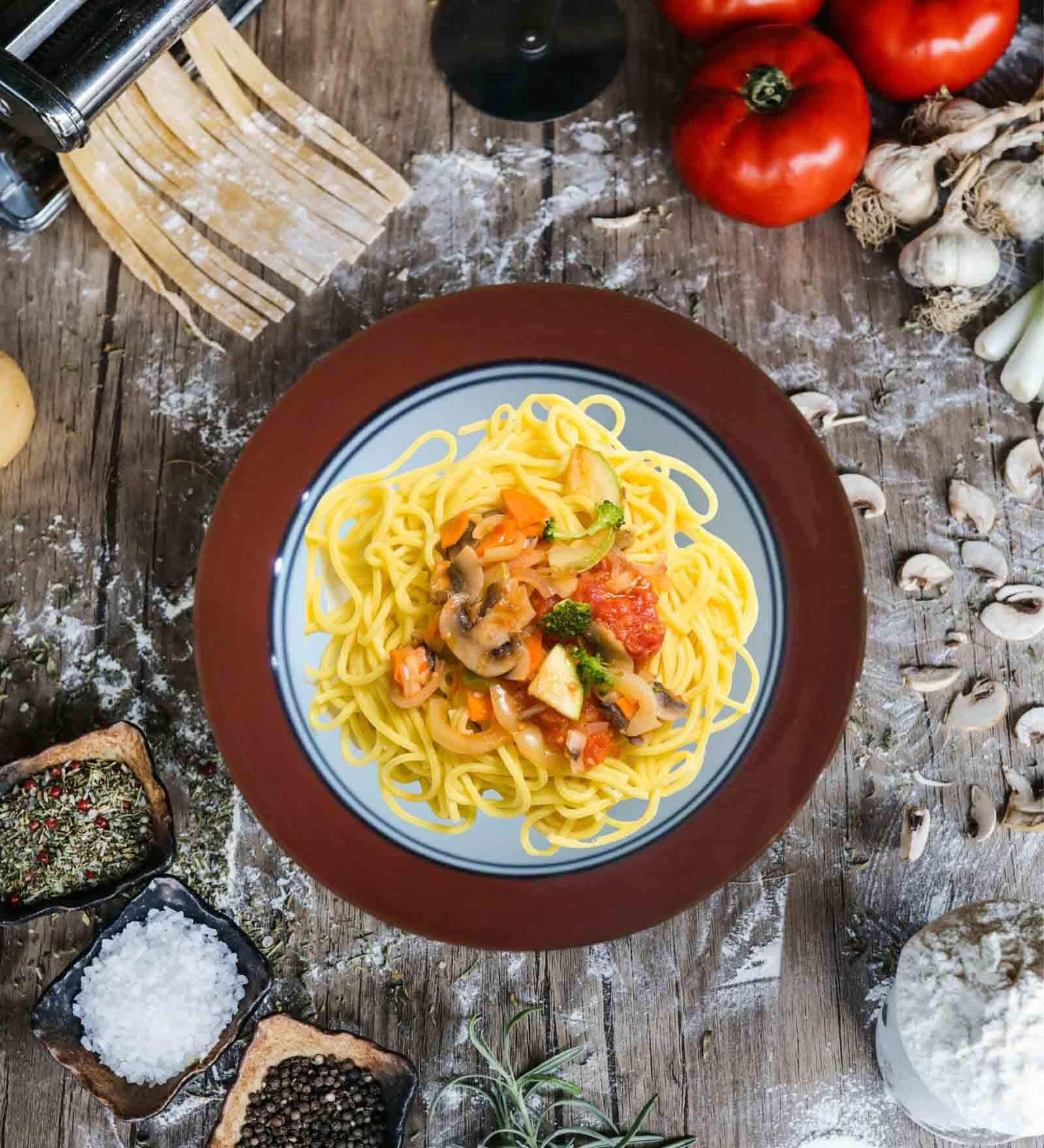 Buy White/Brown Rim Colour Ceramic Pasta Plate at 61% OFF by Maatikosh ...