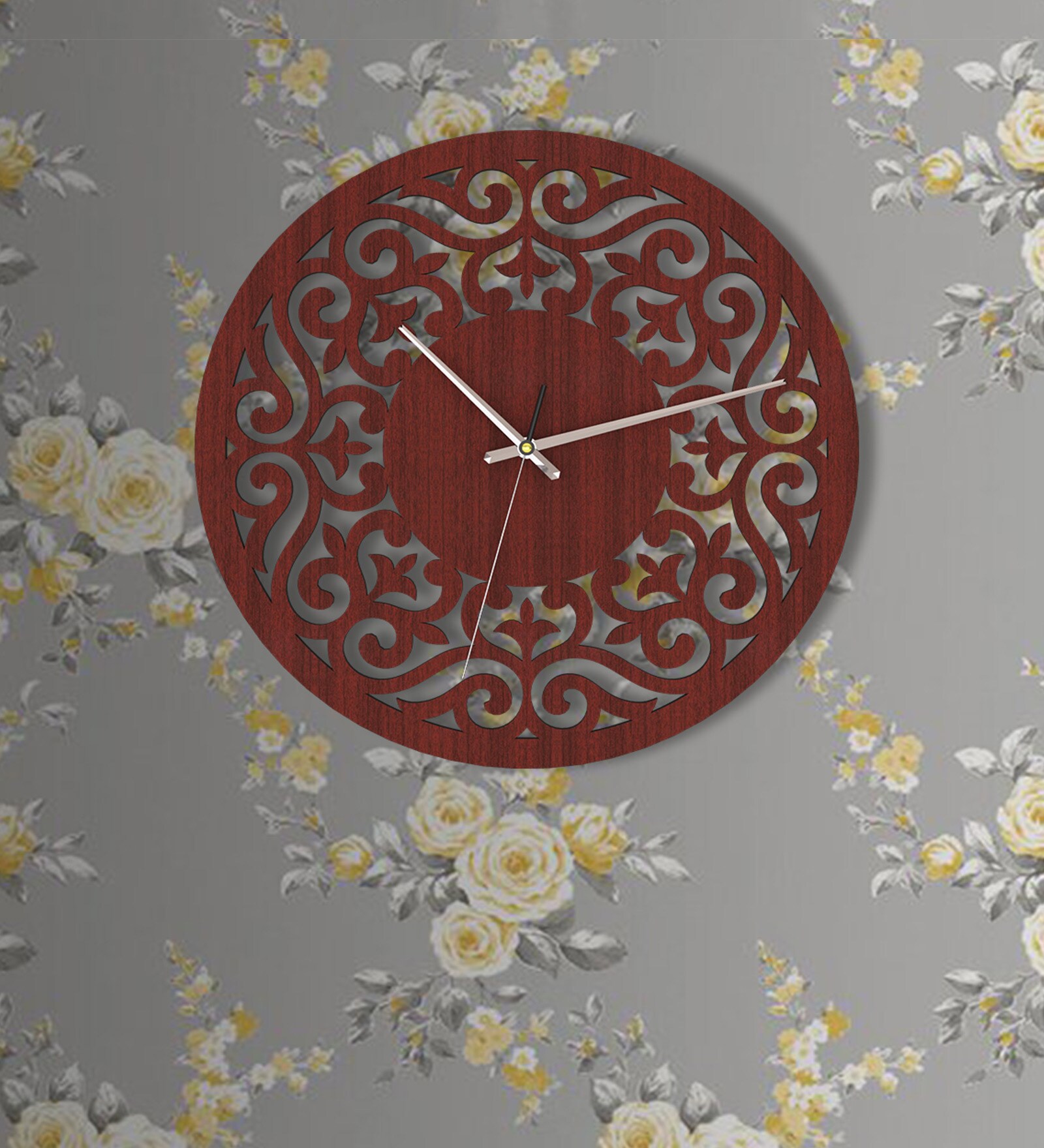 Buy Handcrafted Brown Colour MDF Traditional Wall Clock at 21% OFF by ...