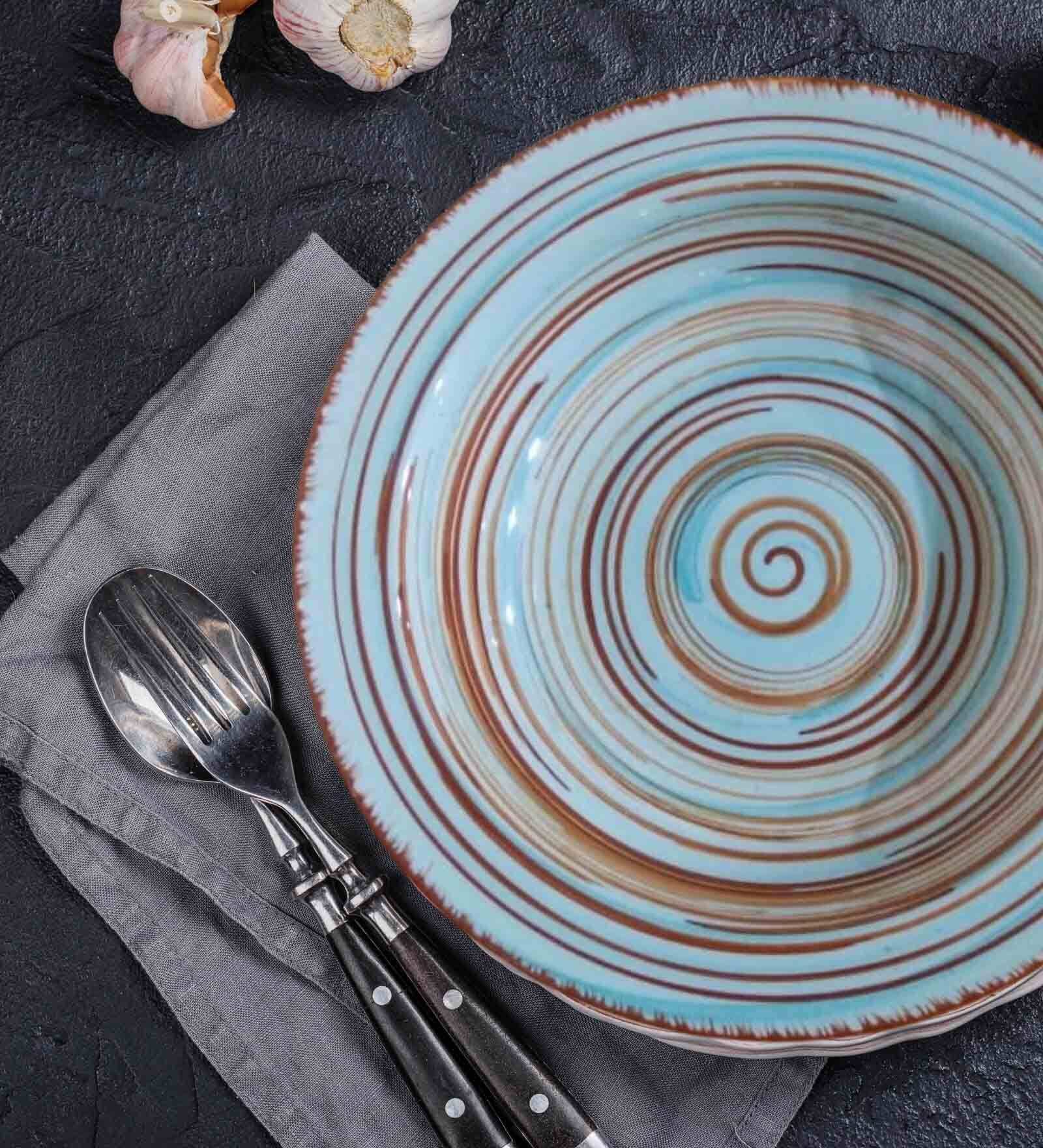 Buy Handcrafted Green Colour Ceramic Pasta Plate By Maatikosh at 52% ...