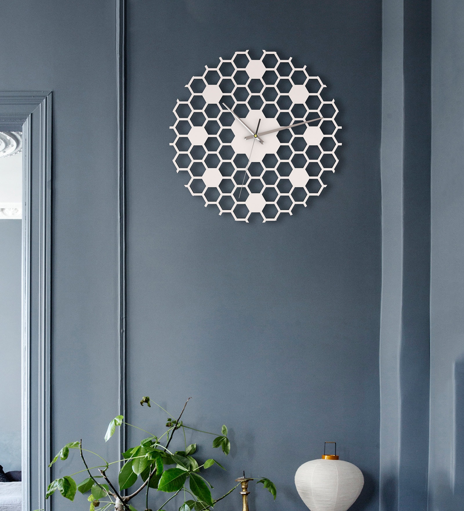 Buy Line Handcrafted White Colour MDF Wall Clock at 23% OFF by Planet ...