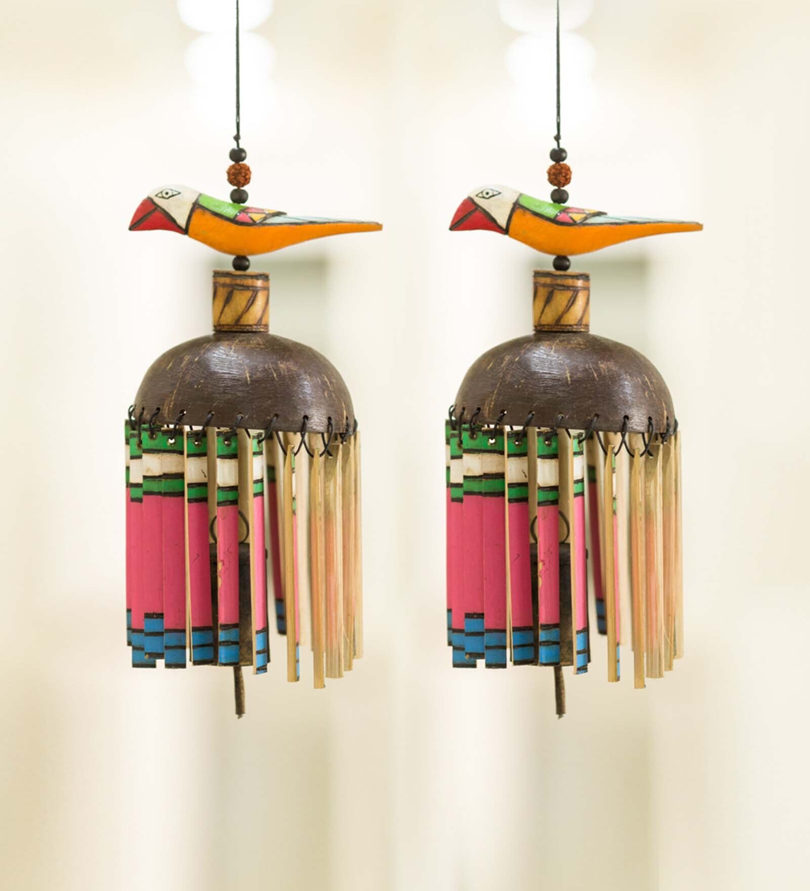 Buy Handmade Bird Multicolour MDF (Set of 2) Wind Chime at 23% OFF by ...