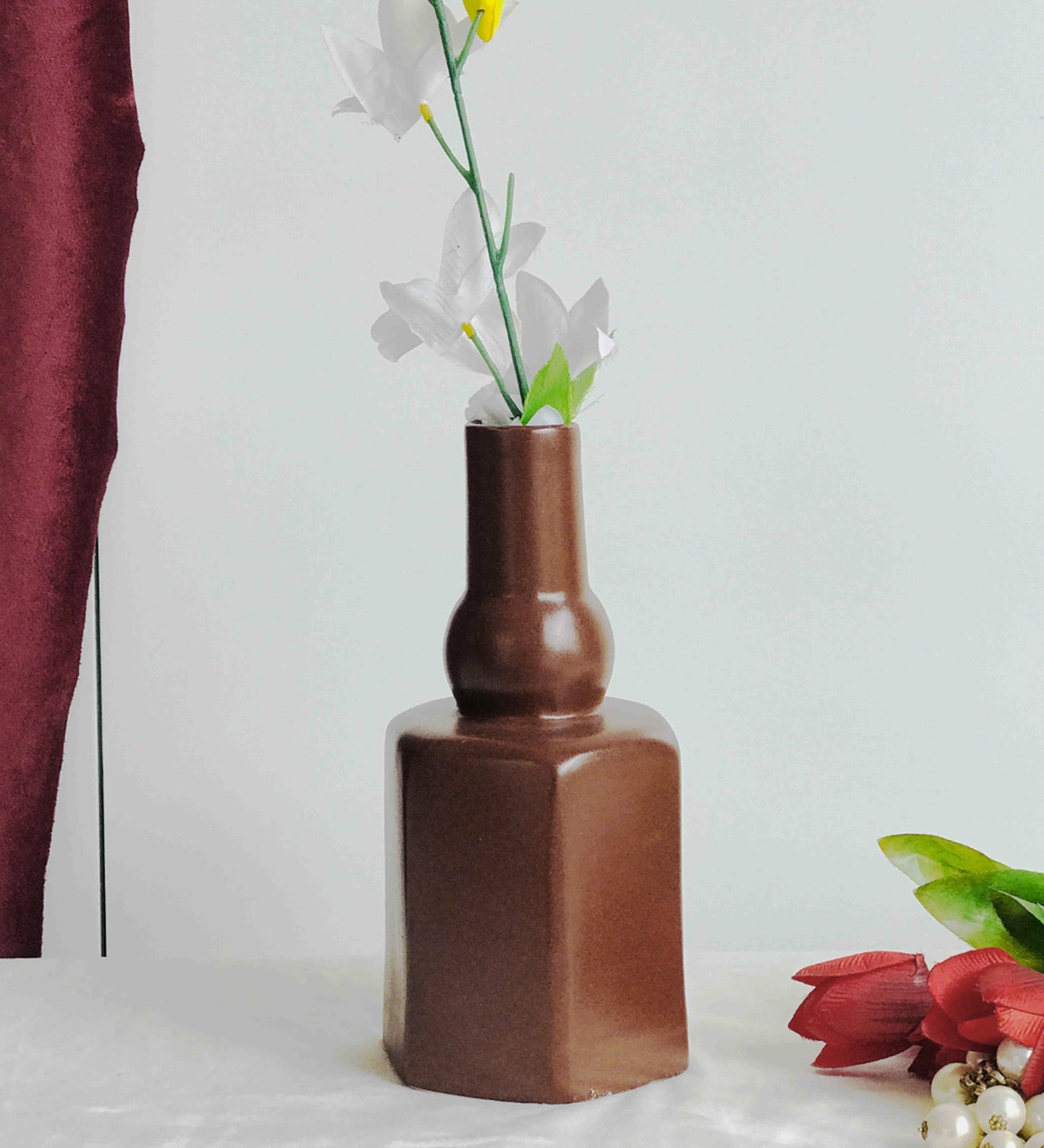 Buy Handmade Sirahi Brown Colour Ceramic Table Vase at 44% OFF by ...