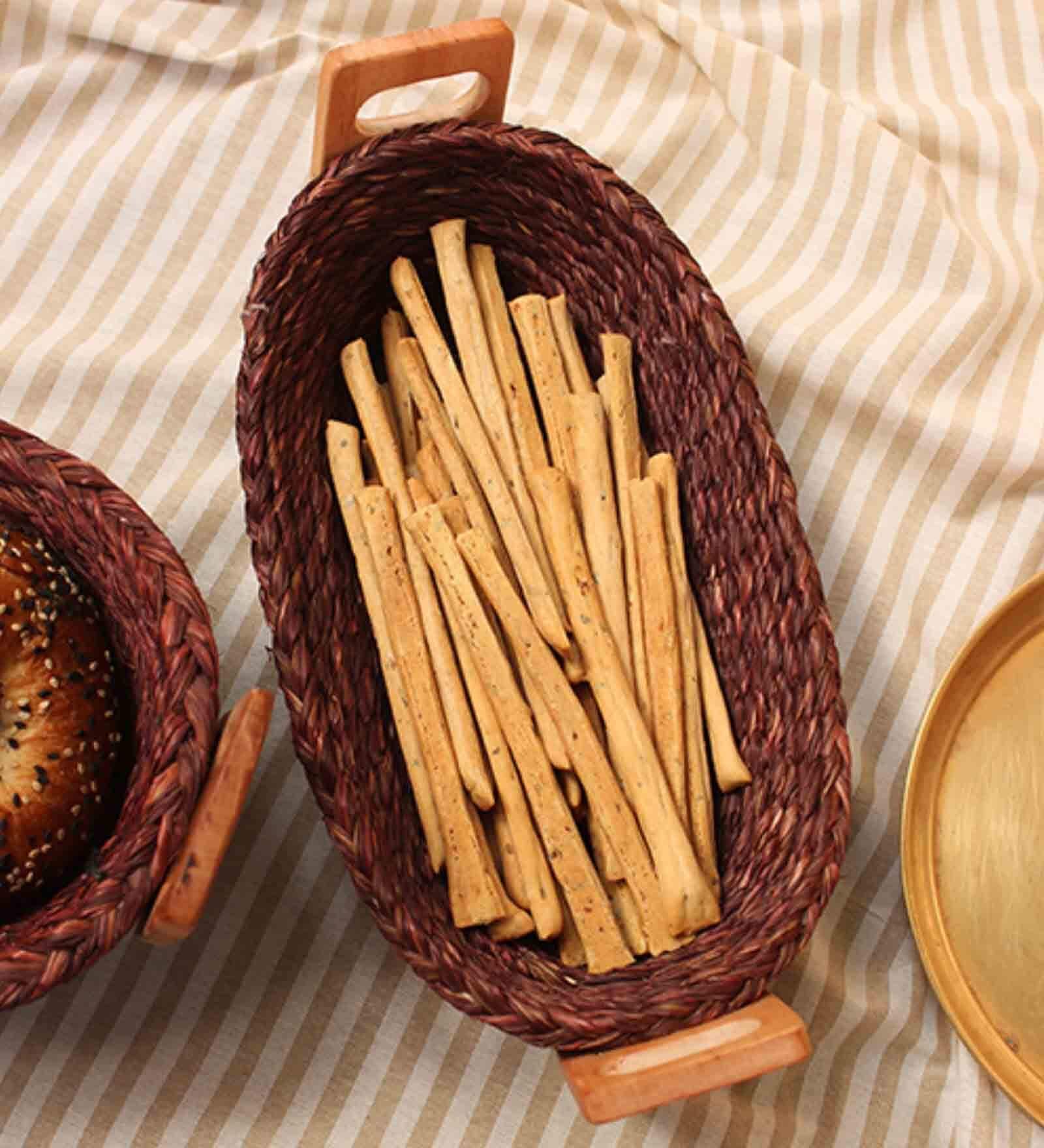 Buy Brown Handamde Sabai Grass Bread Serving Basket at 36% OFF by Kadam ...