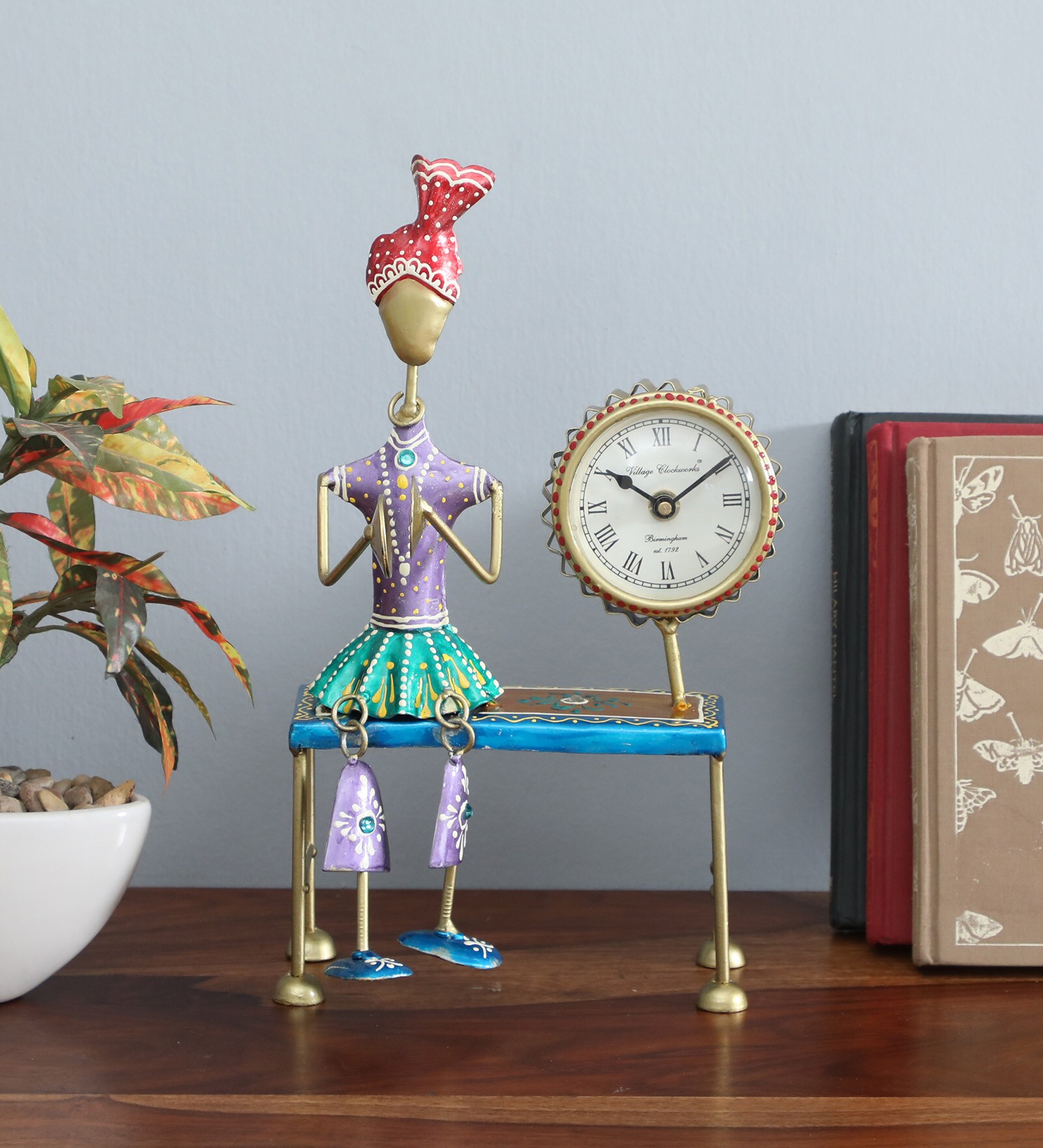 Buy Handpainted Musician Men Multicolour Iron Table Clock at 24% OFF by ...
