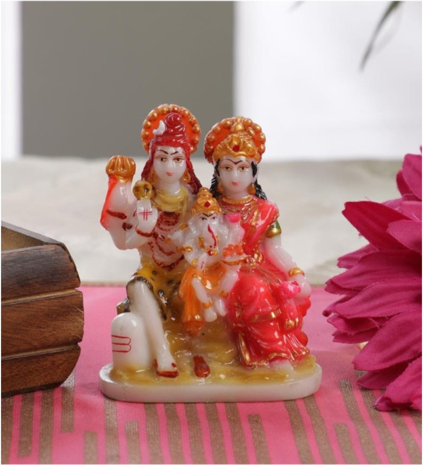 Buy Handpainted Shiva Family Pooja at 37% OFF by Chaque Decor | Pepperfry