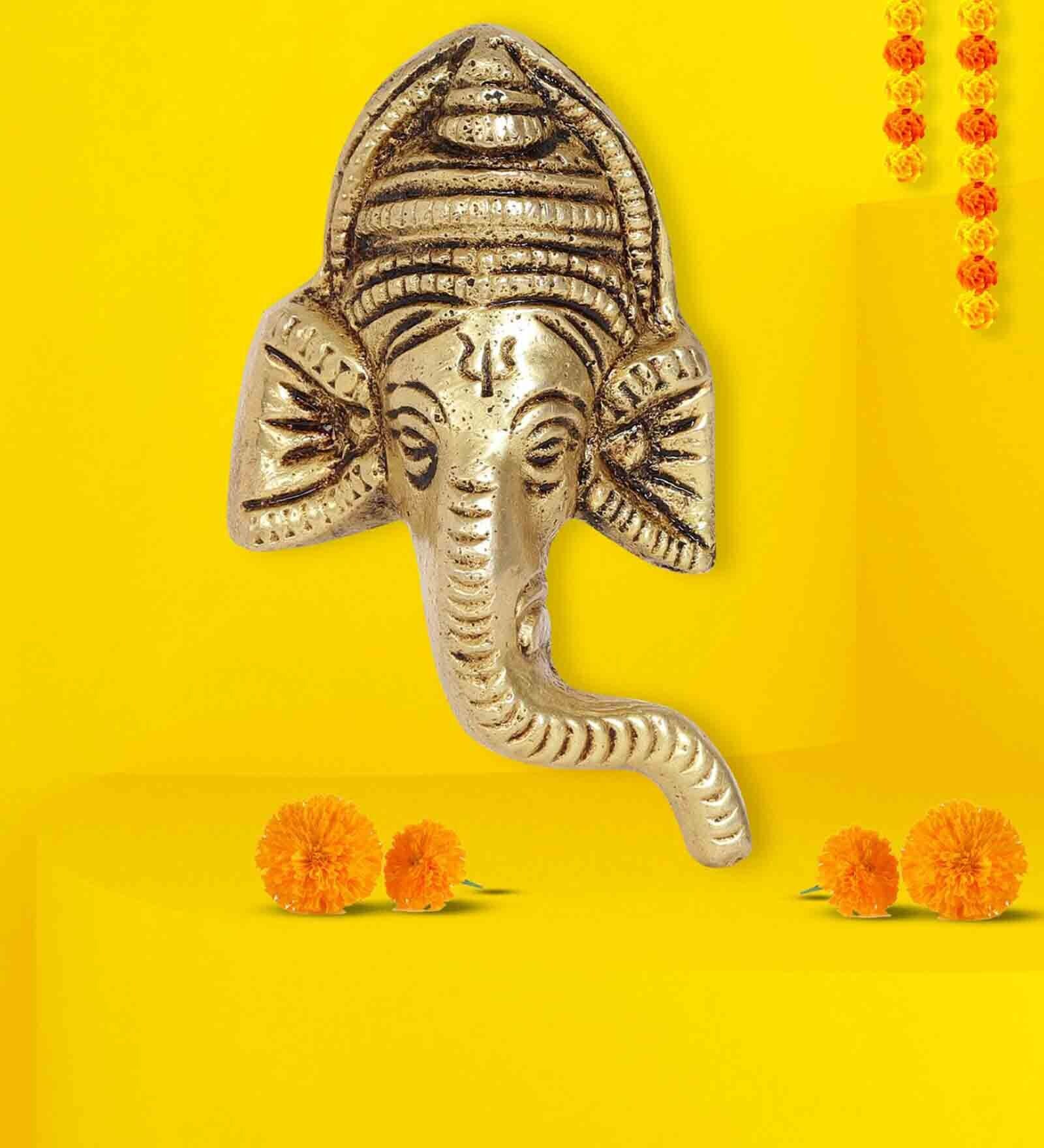 Buy Hanging Ganesh Trunk Gold & Yellow Brass Idol at 27% OFF by 10Club ...