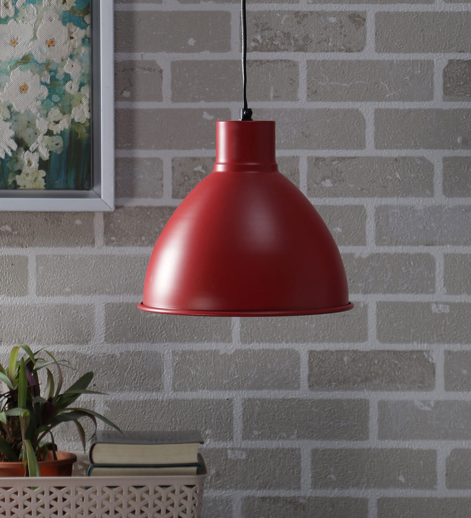 Buy Juan Red Metal Single Hanging Lights - CasaCraft By Pepperfry at 15 ...