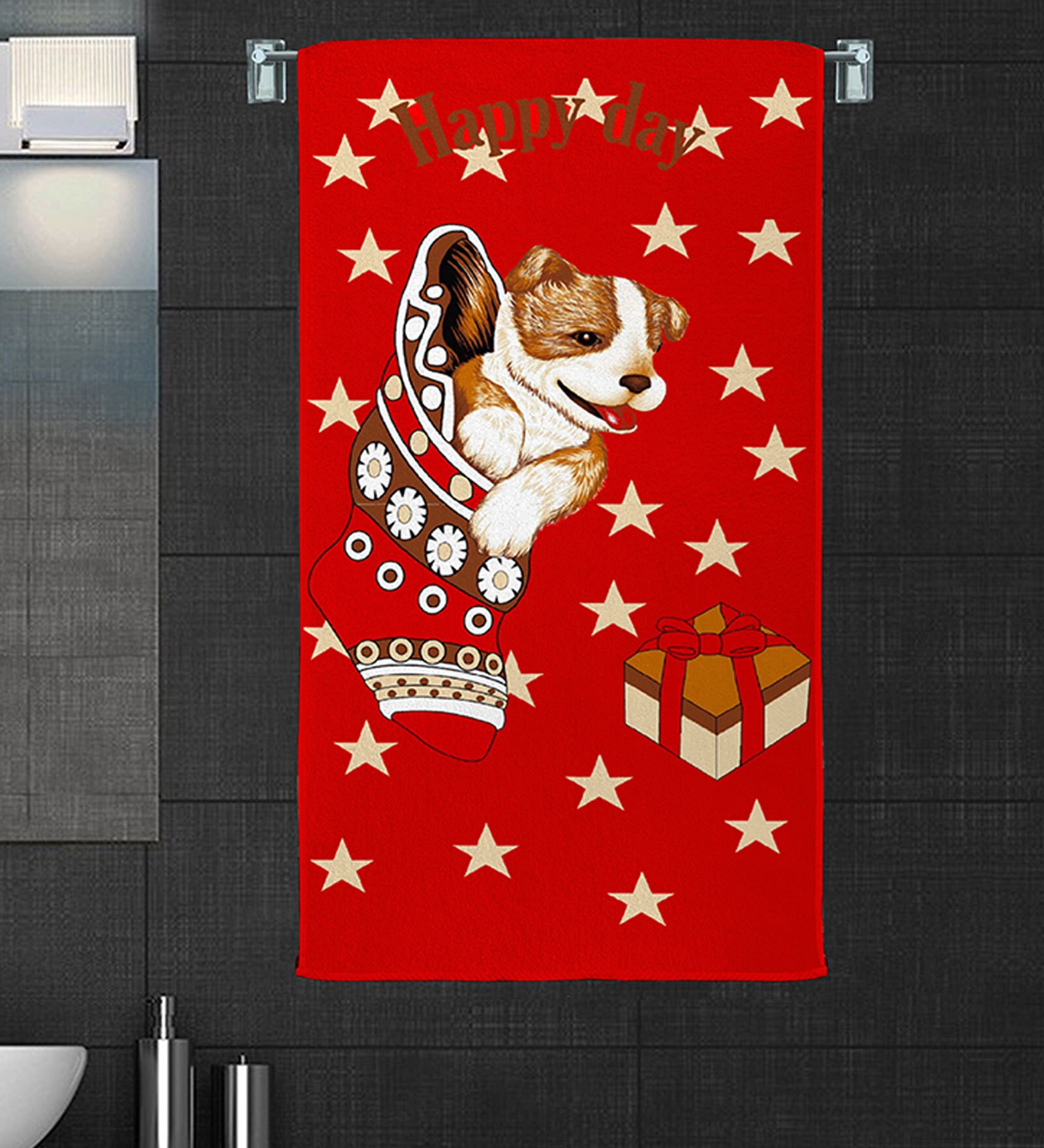Buy Happy Day Bath Towel in Red colour by Sassoon Fab at 20% OFF by ...
