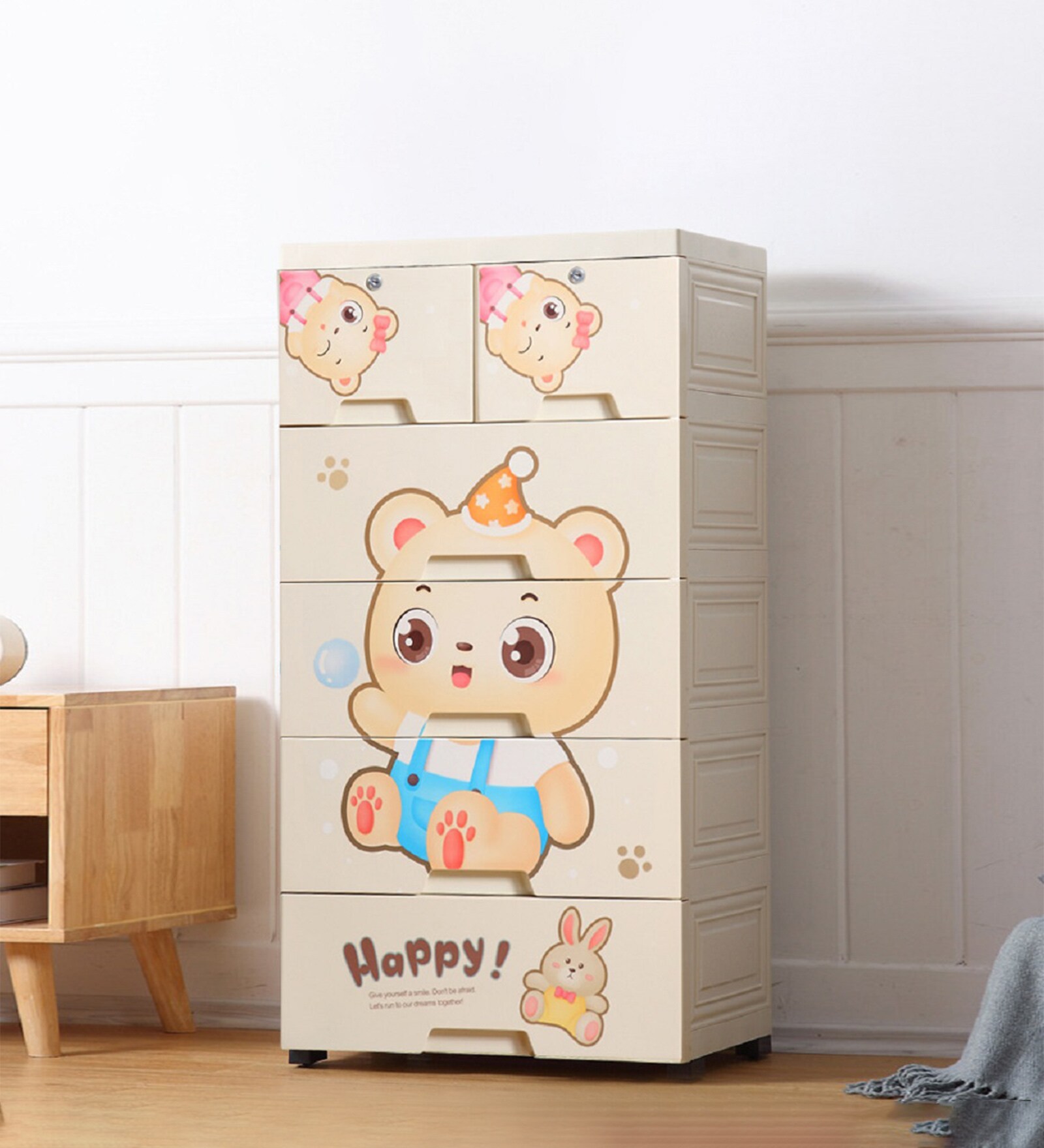 Buy Happy Rabbit Chest Of Drawers For Kids In Beige Colour at 20% OFF ...