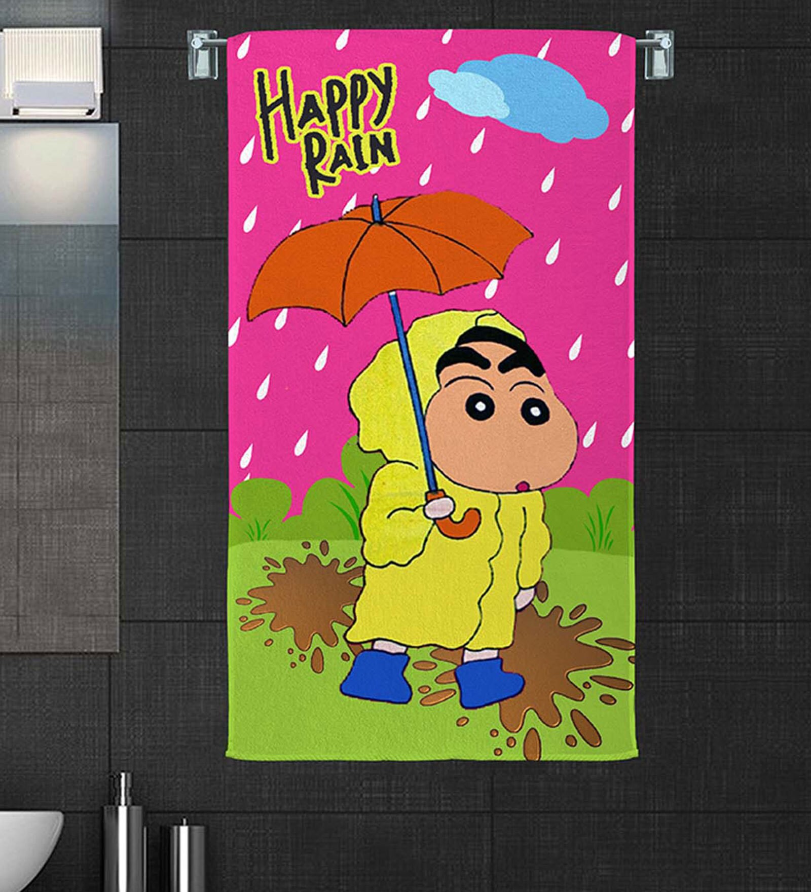 Buy Happy Rain Shinchan Bath Towel by Sassoon Fab at 100% OFF by ...
