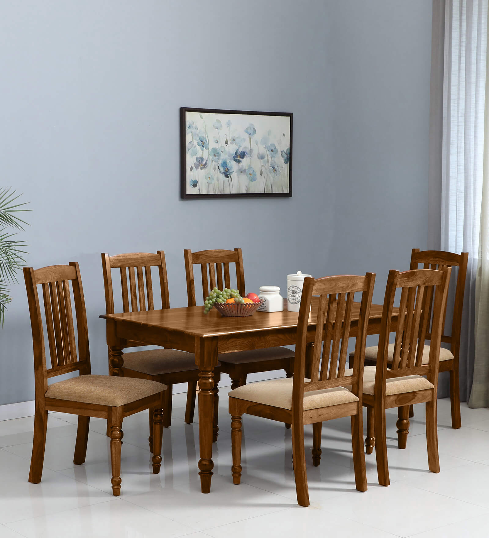 Buy Harleston Solid Wood 6 Seater Dining Set in Scratch Resistant ...