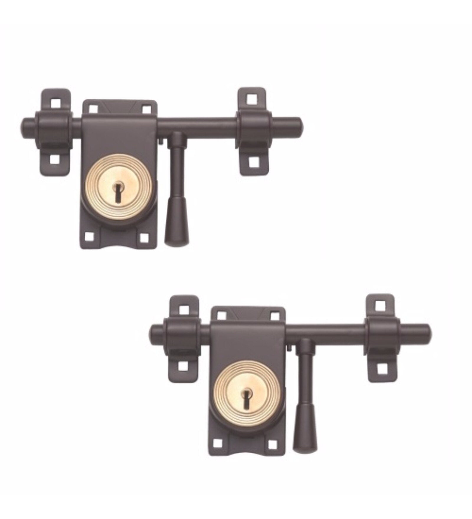 Buy Harrison Iron Rod Single & Double Door Rod Brass 85 Lock - Set of 2 ...