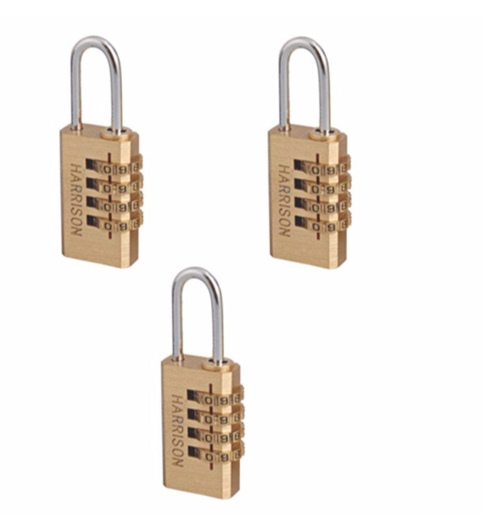 Buy Harrison Travel Series Combination Brass Pk-2/101 Lock - Set of 3 ...
