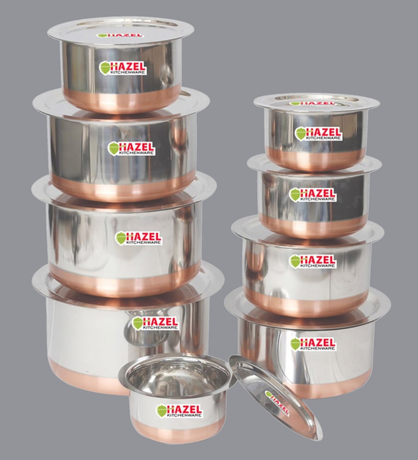 Buy Hazel Stainless Steel Copper-base Cookware-Set of 9 at 41% OFF by ...